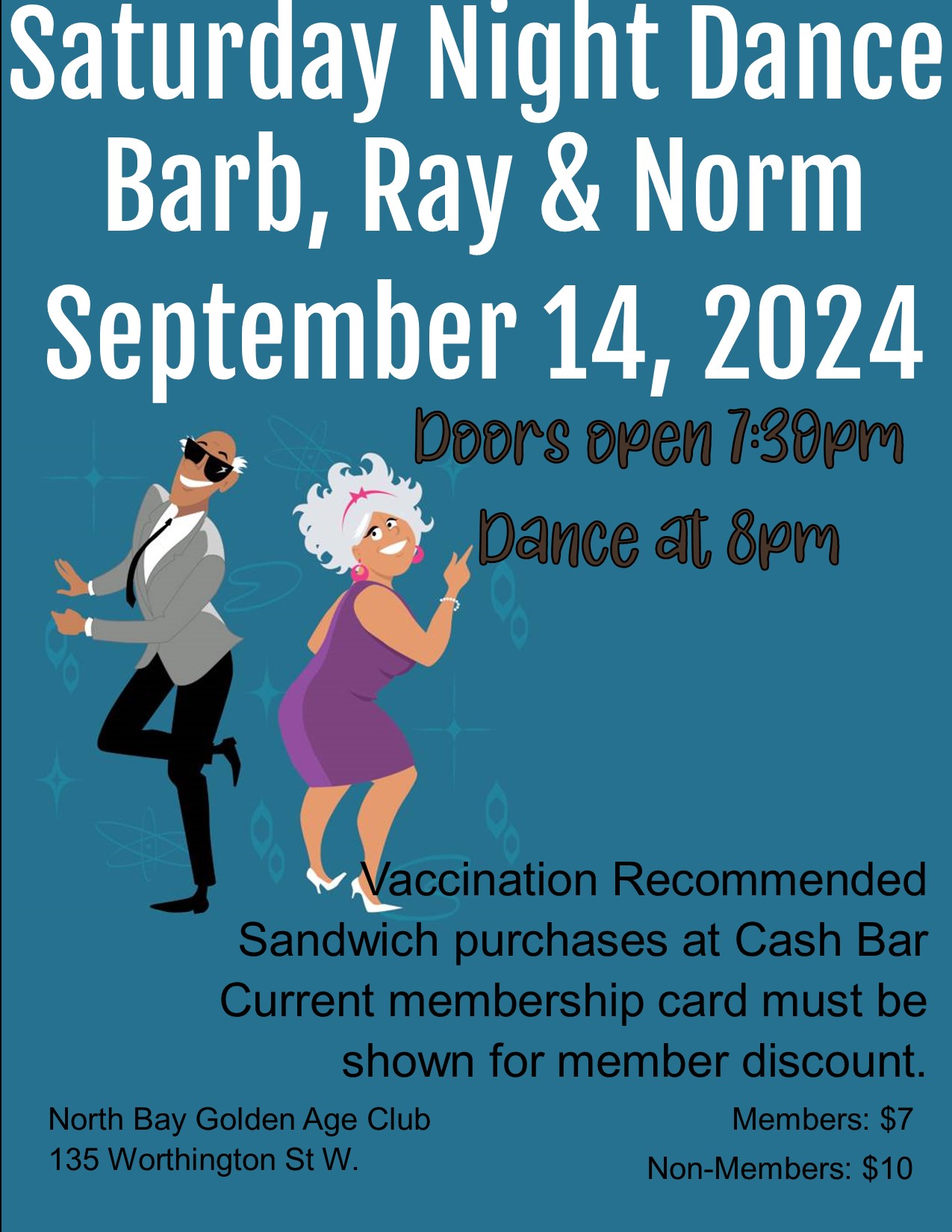 Saturday Night Dances - North Bay Golden Age Club