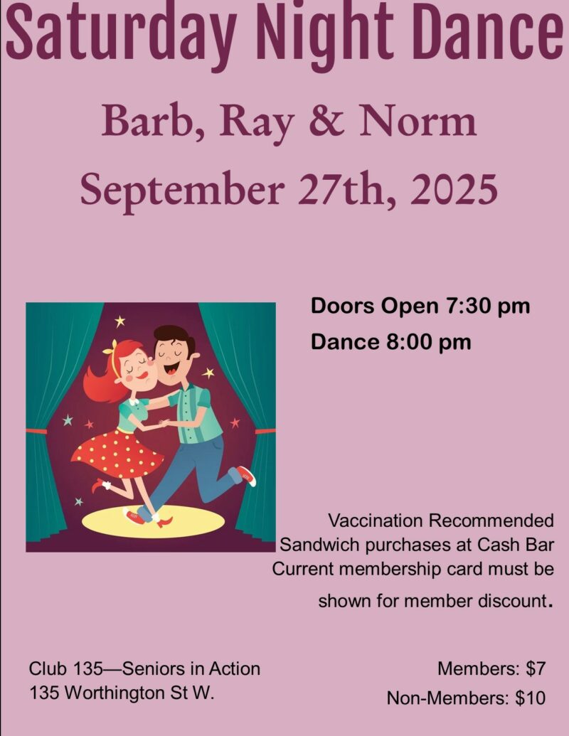 Saturday Night Dances - North Bay Golden Age Club